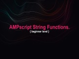 Ampscript String Functions Beginner Level My Ampscript