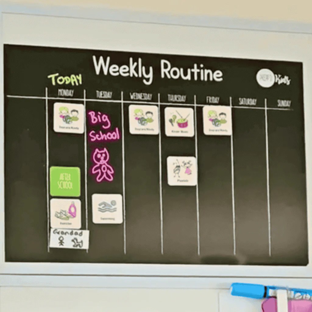 Weekly Routine Chart Set Kinder Edition I Weekly Visual Schedule My