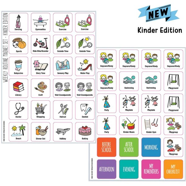 Weekly Routine Chart Set Kinder Edition I Weekly Visual Schedule My