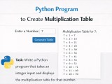 Python Program To Create Multiplication Table