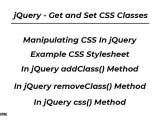 Jquery Get And Set Css Classes Myprograming