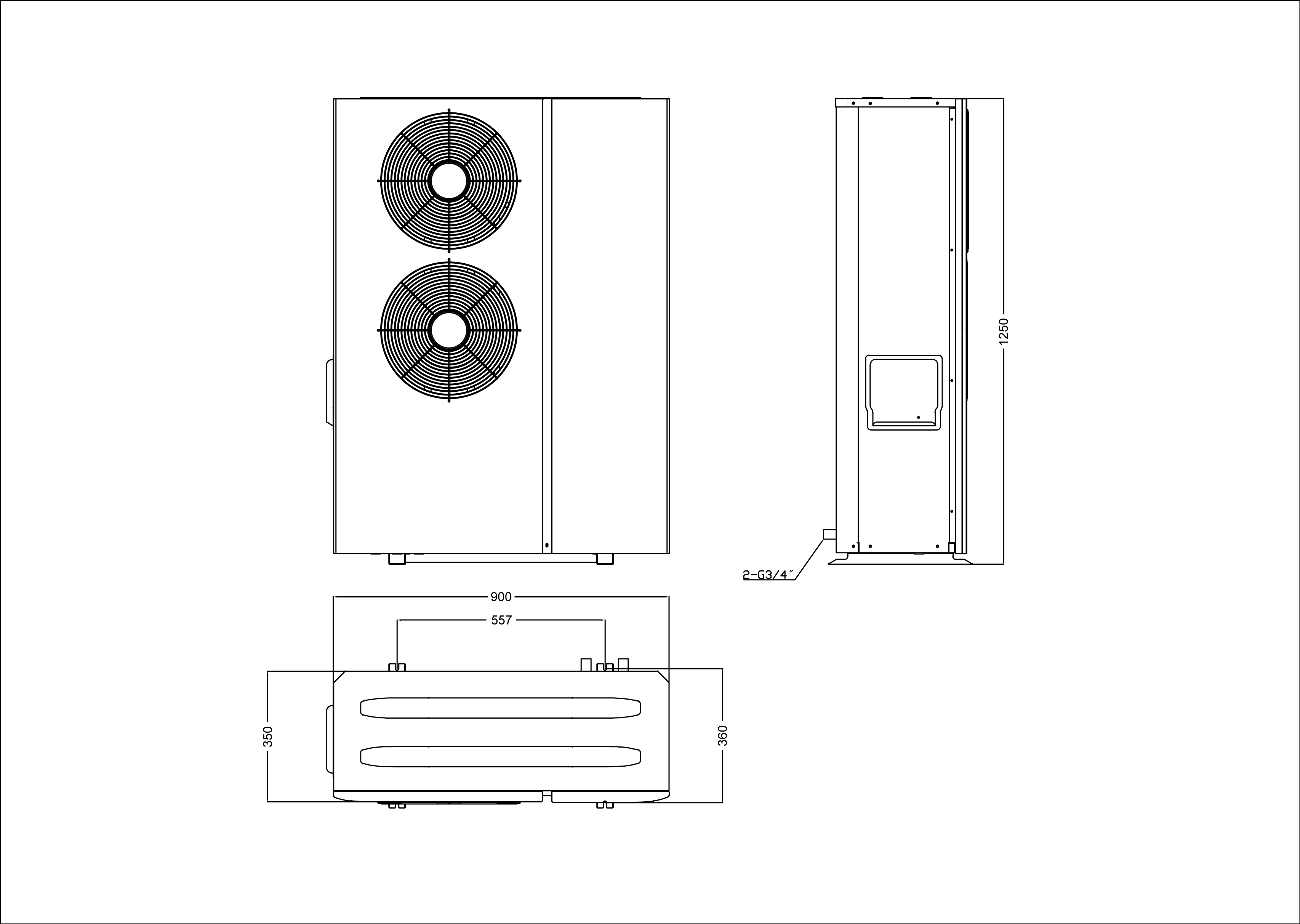NULITE POMPA DI CALORE MONOBLOCCO 8,5 9 12,5 KW 220V FREDDO CALDO R32 ...