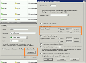 Increase the TCP session timeout in CheckPoint products | Network ...