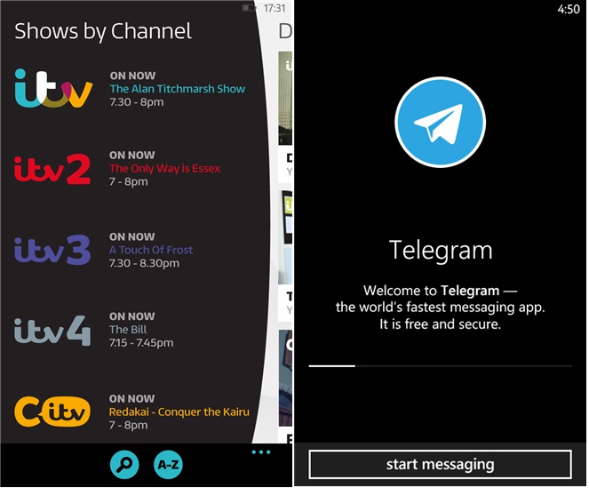 Official ITV player & Telegram messenger come to Windows Phone - NPowerUser