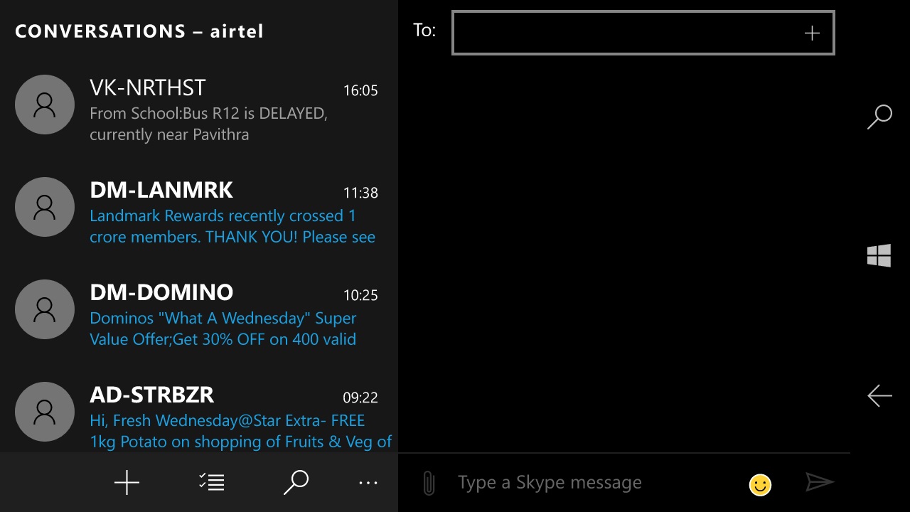 Universal Messaging + Skype app updated with more menu options ...