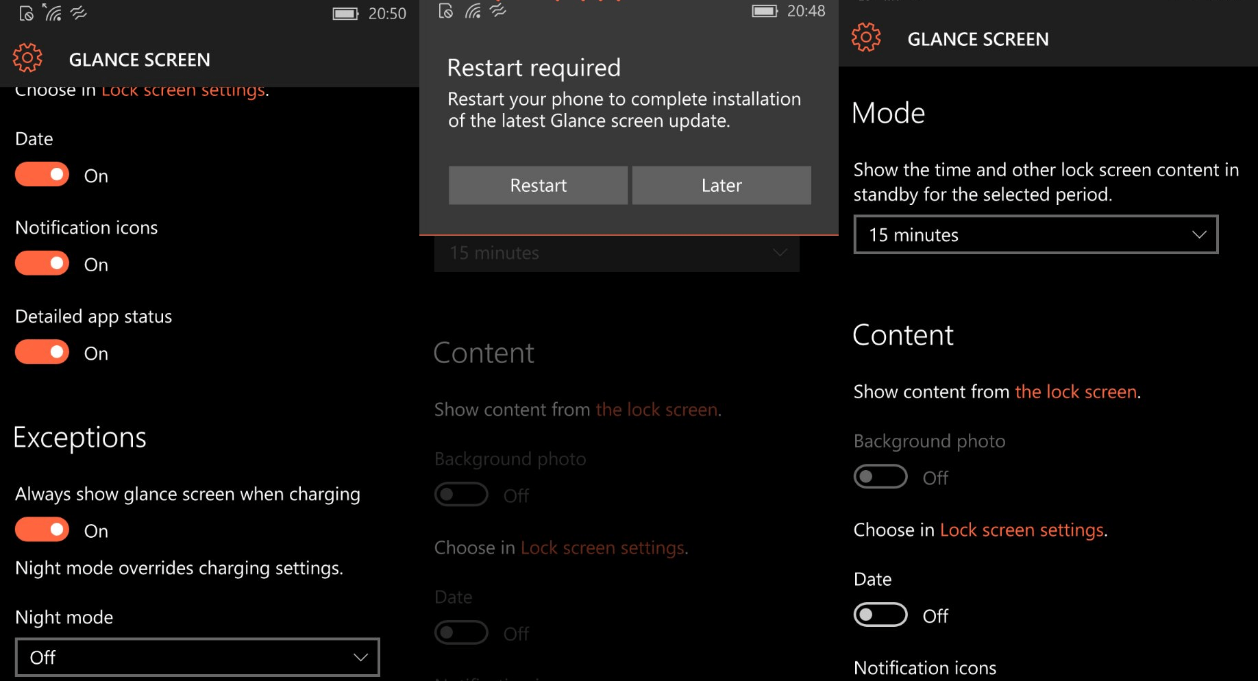 Glance screen updated for Windows 10 Mobile with new UI - NPowerUser
