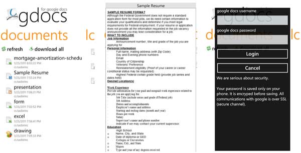 Google Docs llega a Windows Phone 7 gracias a GDocs - NO LA PELES!