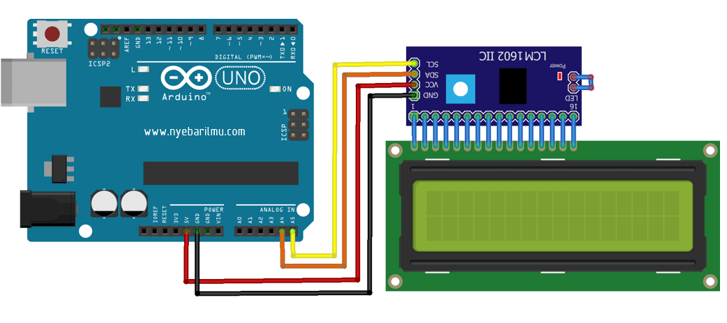 Cara mengakses modul display LCD 16x2