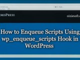How To Enqueue Scripts Using Wp Enqueue Scripts Hook In Wordpress