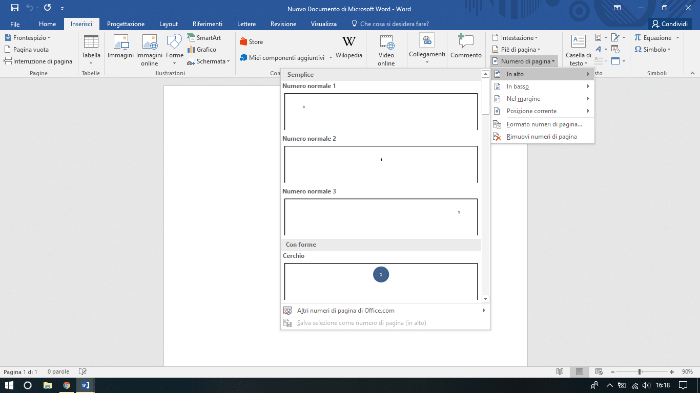 Come numerare le pagine in WORD - Oneclicktutorial