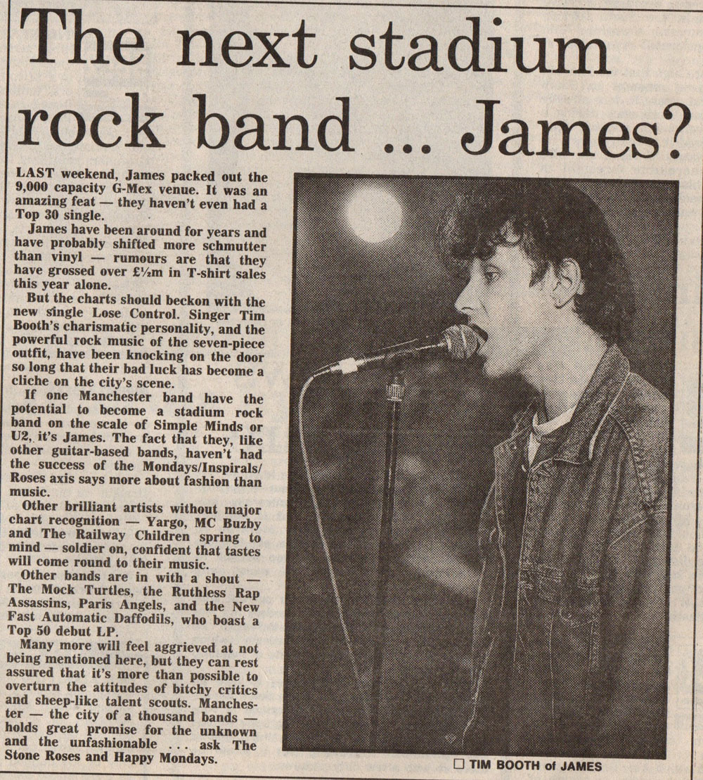 One Of The Three | The Next Stadium Rock Band – James? – Manchester ...