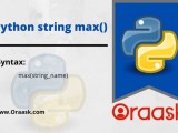 Python String Max Method Oraask