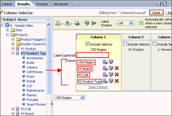 How to edit obiee dashboard Column Selector Views | Oracle OBIEE Tutorials, Discussions and Job ...