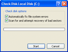 Hard Disk Maintenance - Error Checking using Windows XP ScanDisk tools
