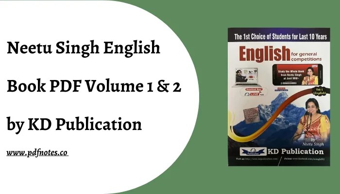 Neetu Singh English Book PDF Volume 1 & 2 by KD Publication