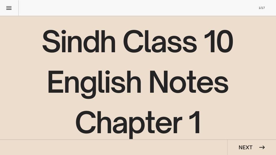Sindh Class 10 English Notes Chapter 1 The Voice Of God