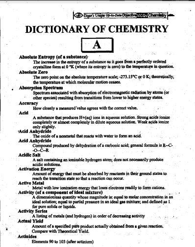 Chemistry Dictionary Dogar Series