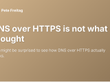 Dns Over Https Is Not What I Thought