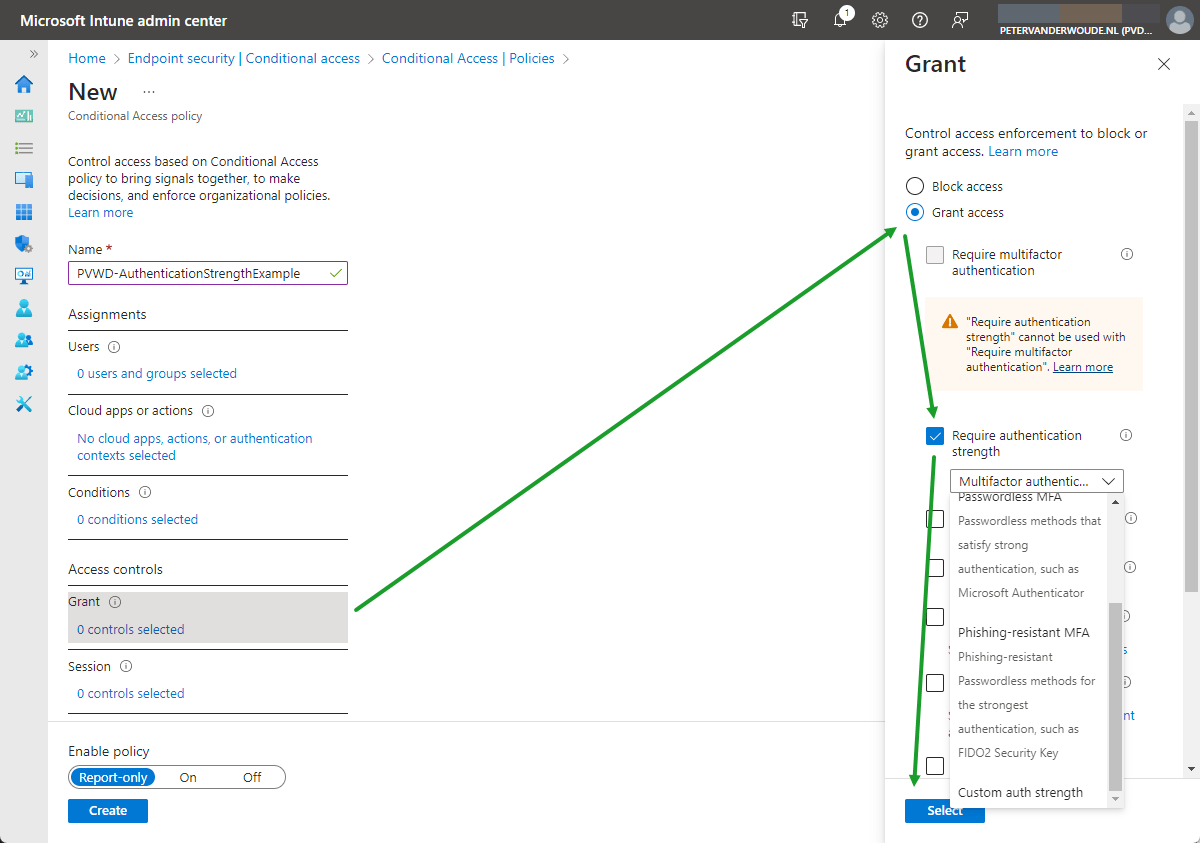 Using authentication strengths in Conditional Access policies – All about Microsoft Intune