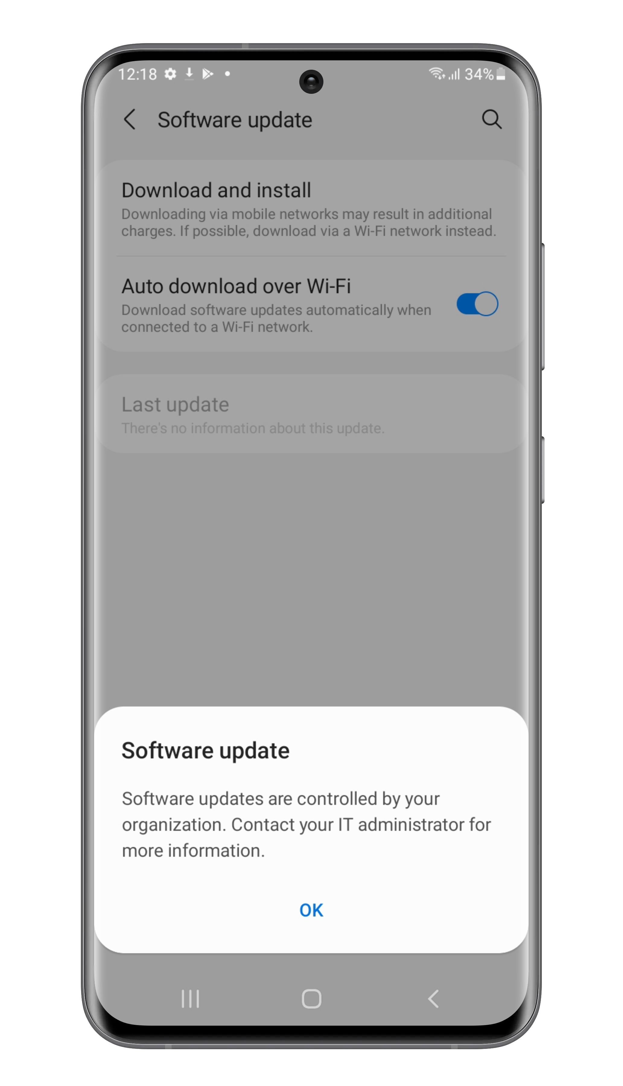 Freezing the install of system updates on Android Enterprise corporate ...