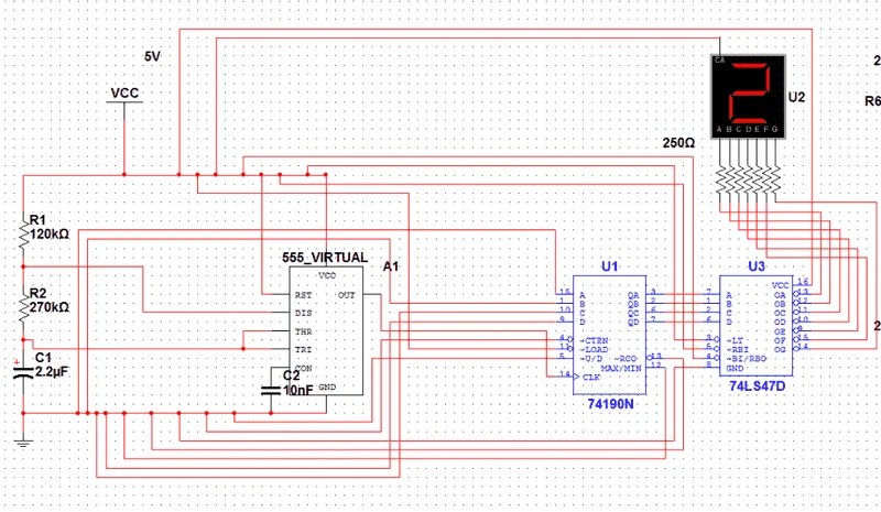 Digital Stopwatch Schematic Diagram