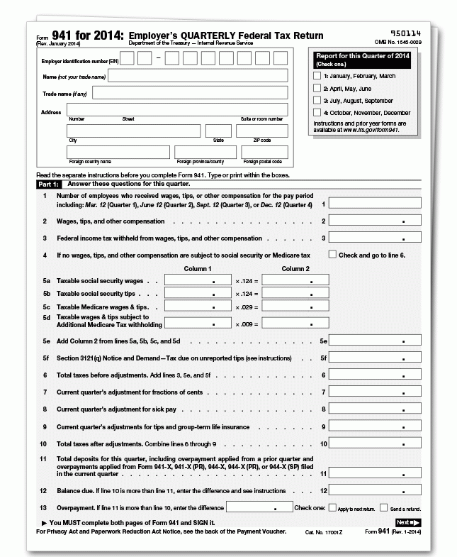 Form 941 Payment Plan - PlanForms.net