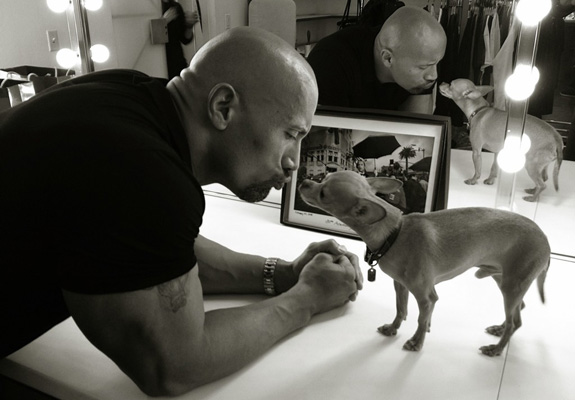 Here’s Dwayne Johnson kissing an adorably tiny dog – PopBytes