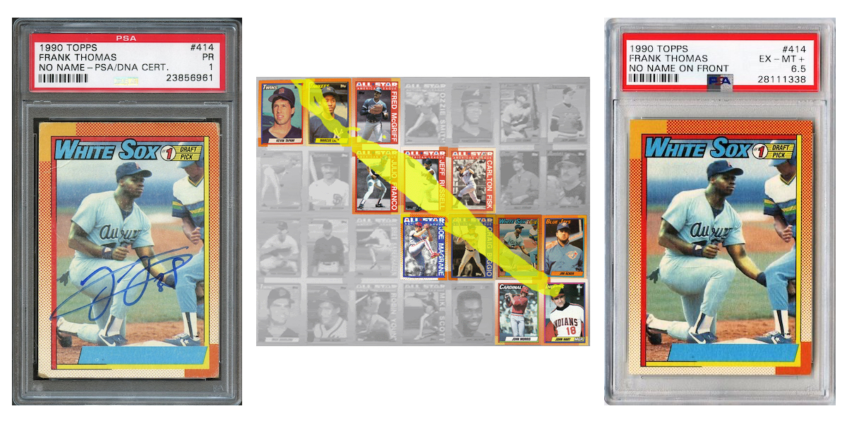 Memorabilia 1990 Topps #414 Frank Thomas Rookie Card Collectibles etna ...