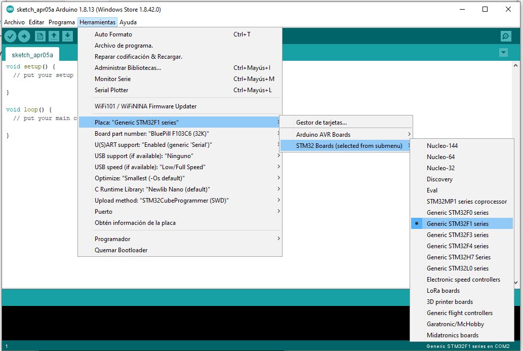 Primeros pasos con la STM32 Blue Pill | profe Tolocka