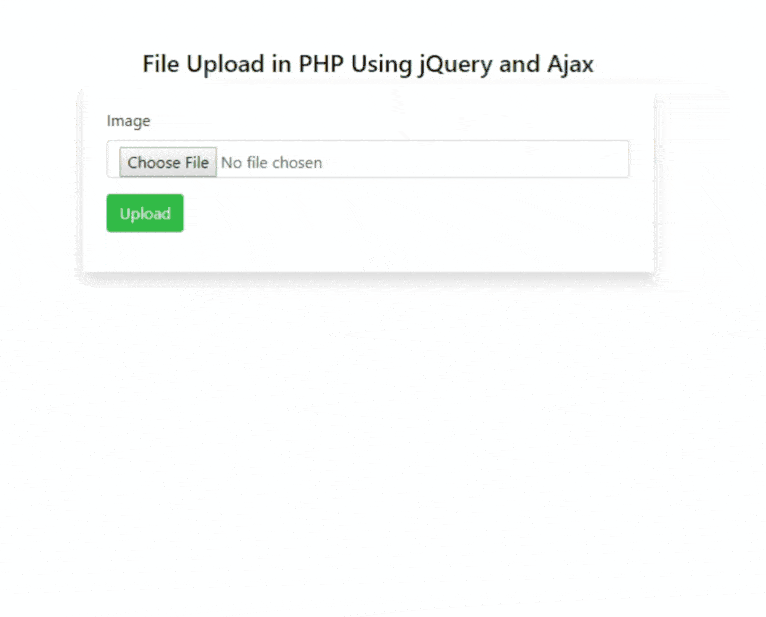 Php File Upload Using Jquery And Ajax Programming Fields