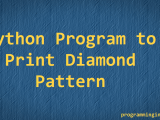 Diamond Pattern In Python Programming In Python