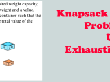 C Knapsack Problem Using Exhaustive Search My Programming Notes