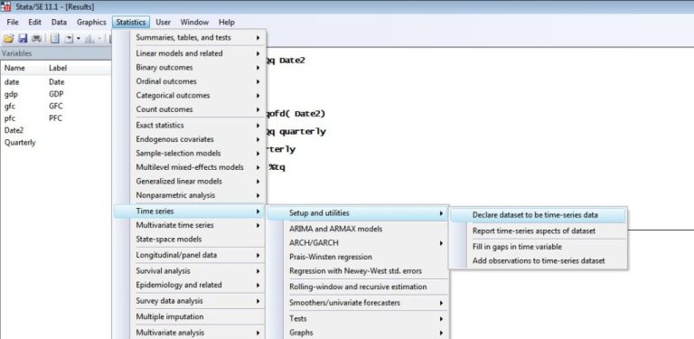 How To Set The Time Variable For Time Series Analysis In Stata 0327