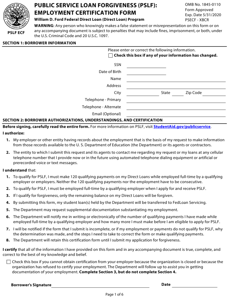 PSLF Certification Form Online PSLFForms pslf-certification-form-online-pslfforms