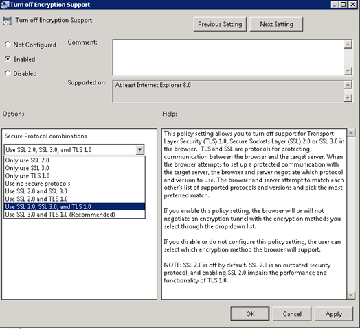 Habilitando TLS 1.1 e TLS 1.2 no Internet Explorer 9 via Group Policy ...