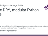 Write Dry Modular Python Code Pyopensci Lessons