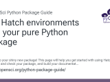 Use Hatch Environments With Your Pure Python Package Python Packaging