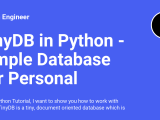 Tinydb In Python Simple Database For Personal Projects Python Engineer
