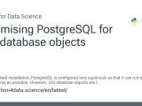 Optimising Postgresql For Gis Database Objects Python For Data Science