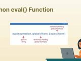 How To Use Python S Eval Function Python Central