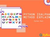 What Is Isalpha In Python String Isalpha Python Pool