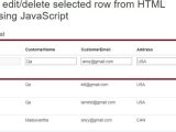 How To Edit Delete Selected Row From Html Table Using Javascript