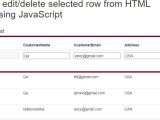 How To Edit Delete Selected Row From Html Table Using Javascript