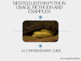Nested Lists In Python Usage Methods And Examples A Comprehensive Guide