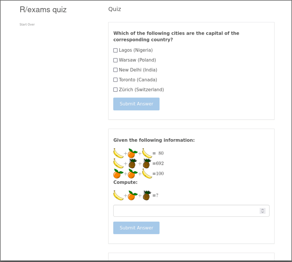 Embedding Rexams Exercises In Learnr Tutorials R Bloggers