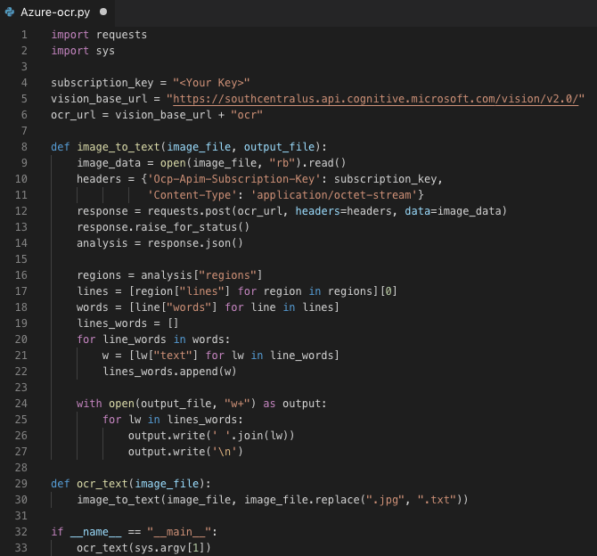 Ocr Using Azure Computer Vision Api Rangarajan Krishnamoorthy On Programming And Other Topics