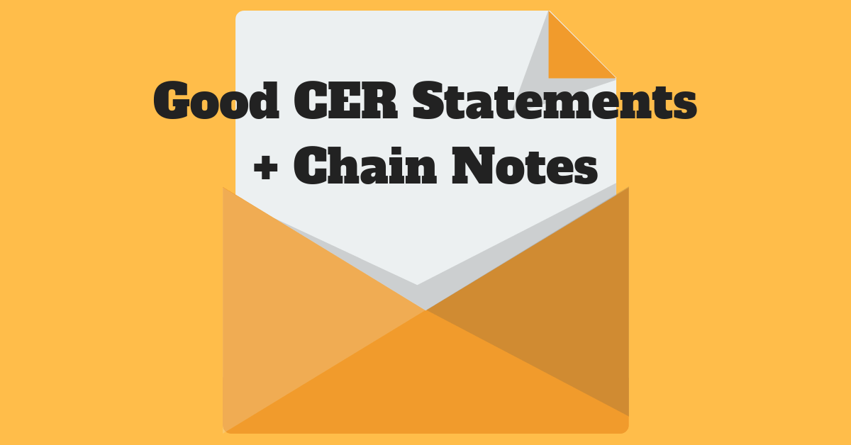 #51 – Write Good CER Statements, Review Science Content Using Chain ...