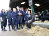 Adam Henson With Students On Farm Reaseheath College