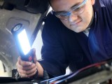 Motor Vehicle Student Looking At An Engine Reaseheath College