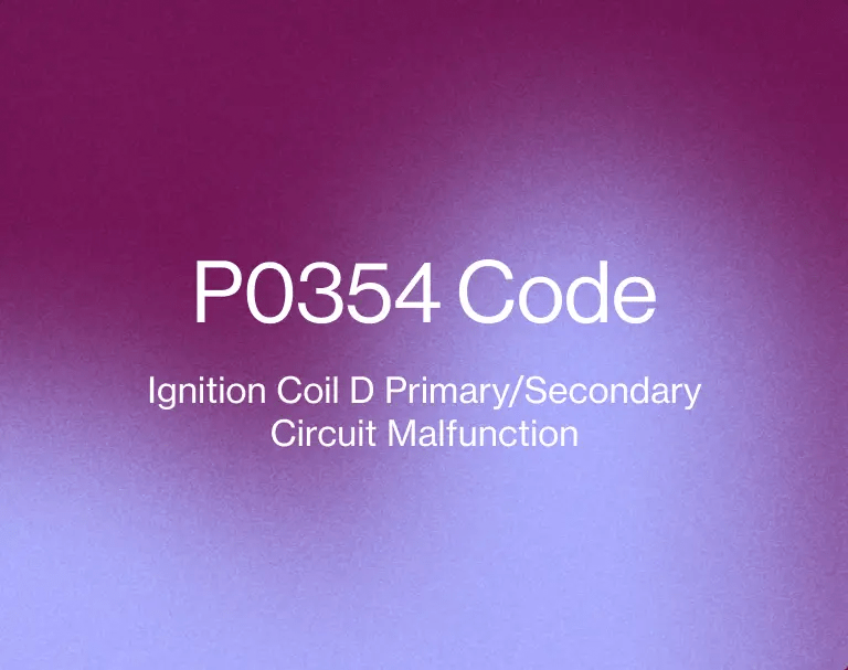 P0354 Code: Ignition Coil D Primary/Secondary Circuit Malfunction